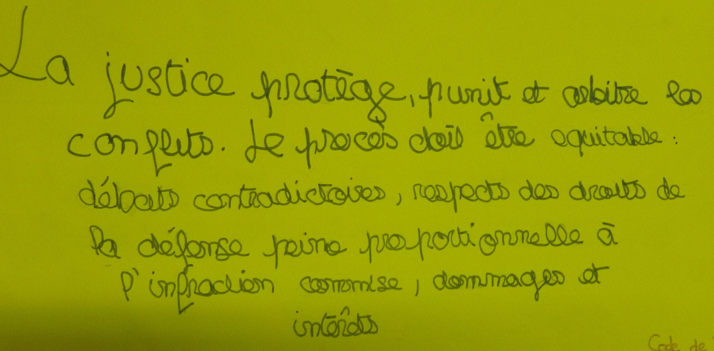 Vivre ensemble grâce à la justice 4e4