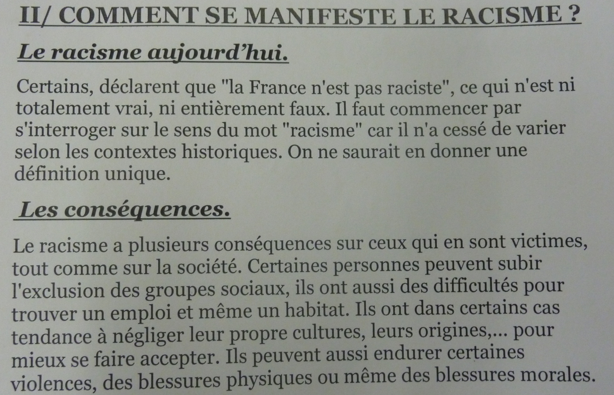 Vivre ensemble en luttant contre le racisme 4e4